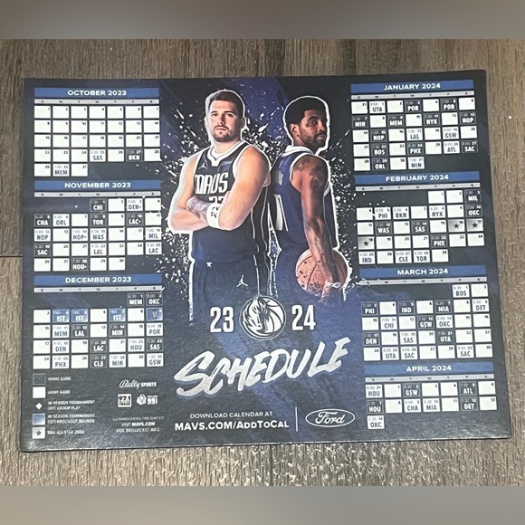 NBA | Other | Dallas Mavericks Nba 223 2024 Magnetic Schedule New ...